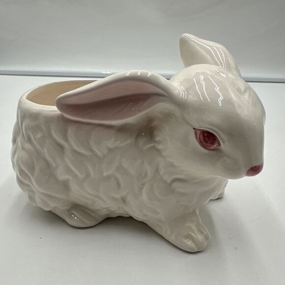Lefton | Art | Vintage Lefton Rabbit Planter Easter Bunny Ceramic Matte ...